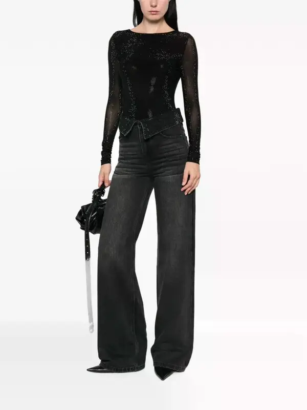 TWENTY FOURHAITCH Arches Rhinestone-embellished Mesh Body