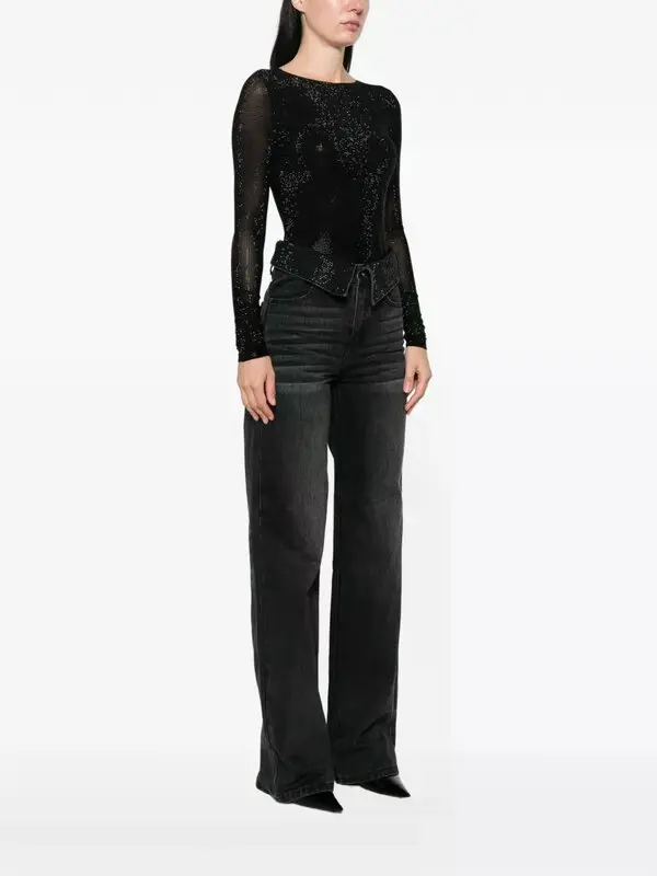 TWENTY FOURHAITCH Arches Rhinestone-embellished Mesh Body
