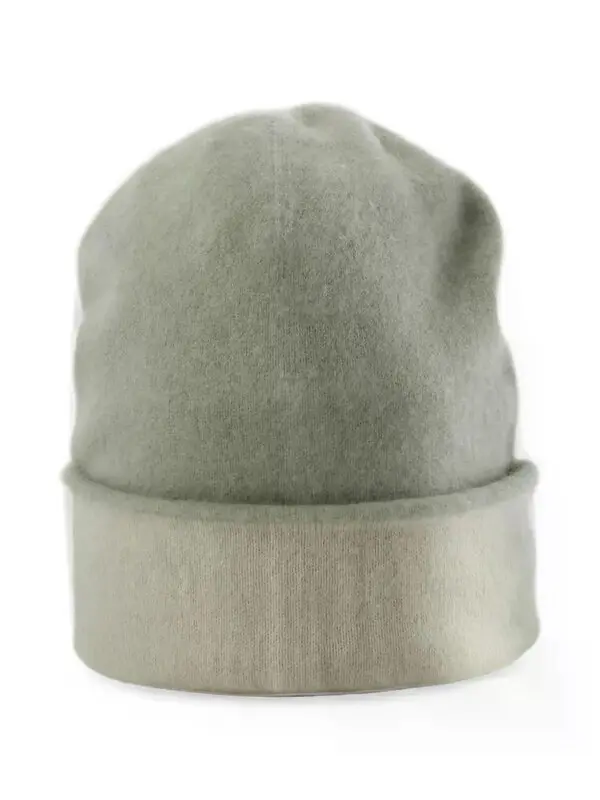 Frenckenberger Two-tone Knitted Beanie Hat - Green