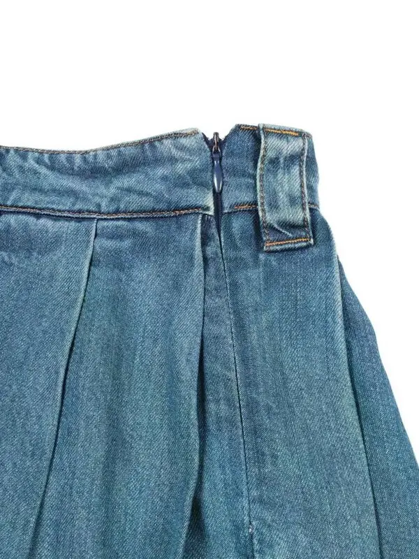 Miu Miu 2010s Pleated Denim Mini Skirt