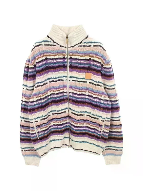 LOUIS VUITTON 2010s Striped Cable-knit Jacket