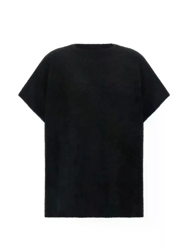NUDE Brushed Alpaca-blend Short-sleeve Sweater - Black