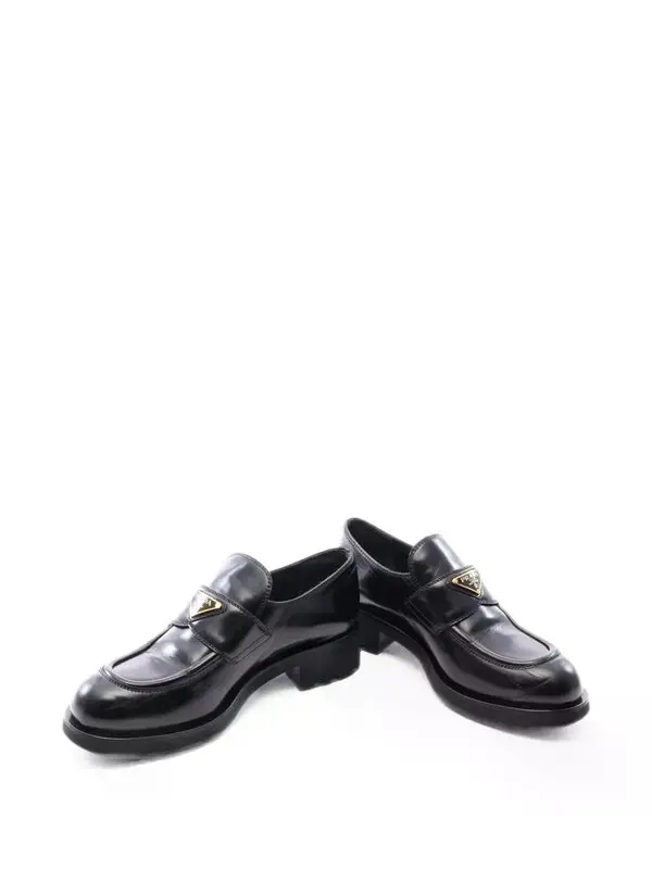 Prada 2010s Logo Plate Loafers
