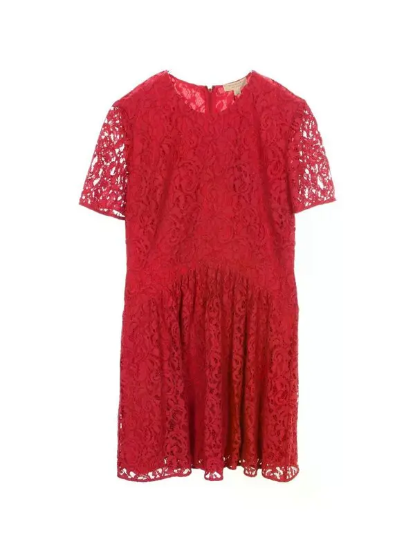 Burberry 2020s Lace Short-sleeve Dress - Red
