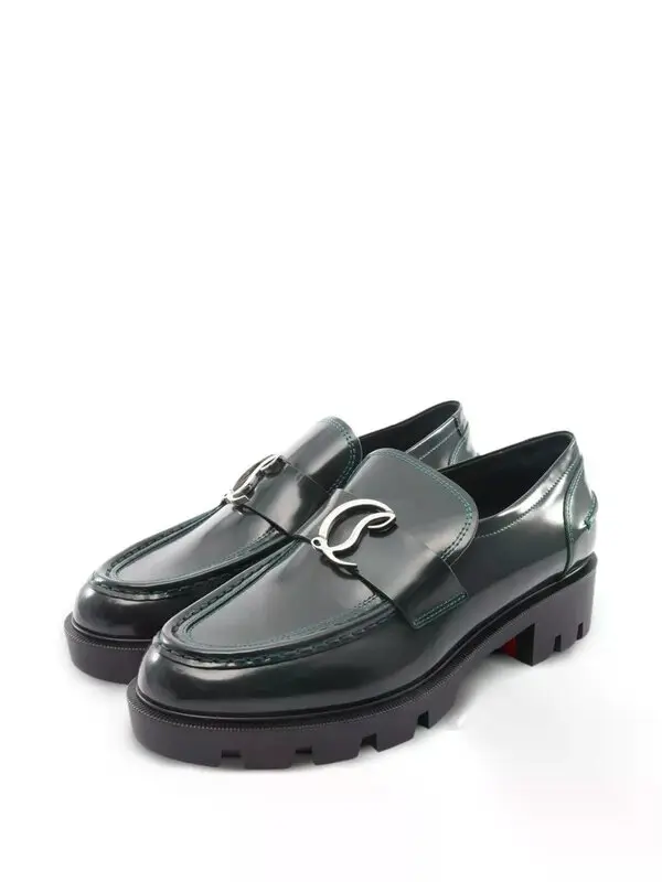CHRISTIAN LOUBOUTIN 2010s Cl Moc Lug Loafers - Green