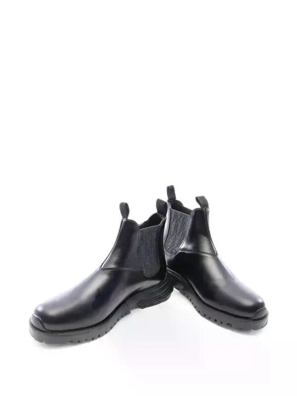 Dior 2020s Oblique Combat Leather Chelsea Boots