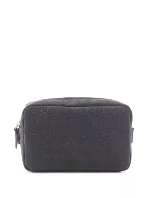 BVLGARI Logomania Pattern Zip-fastening Pouch Bag