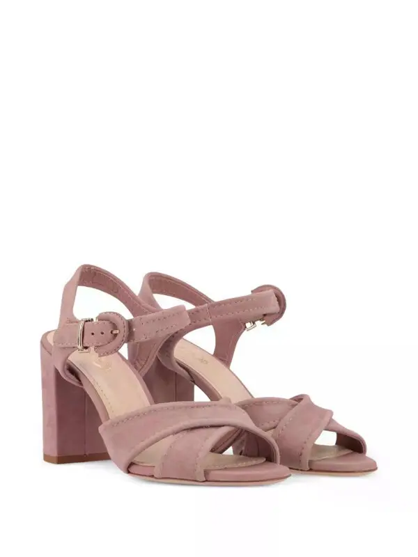 TOD'S Crossover-strap Buckle-fastening Leather Sandals - Pink