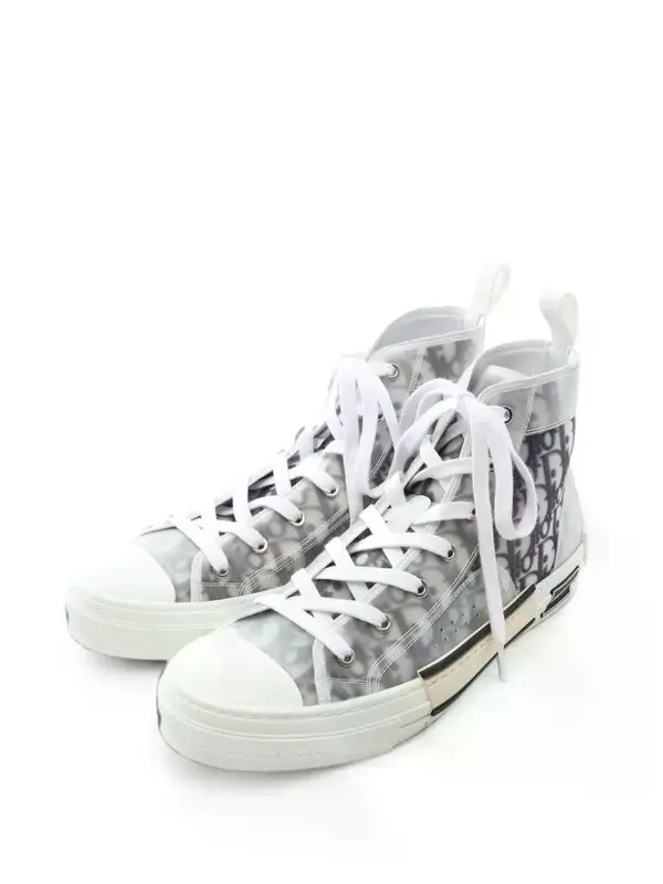 Dior 2020s B23 Oblique Logo-patch High-top Sneakers - White