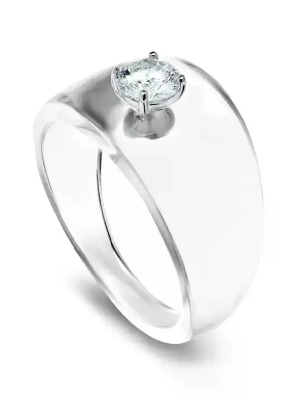 SOLO FOR DIAMONDS Lab-grown Diamond Tapered Band Ring - Silver