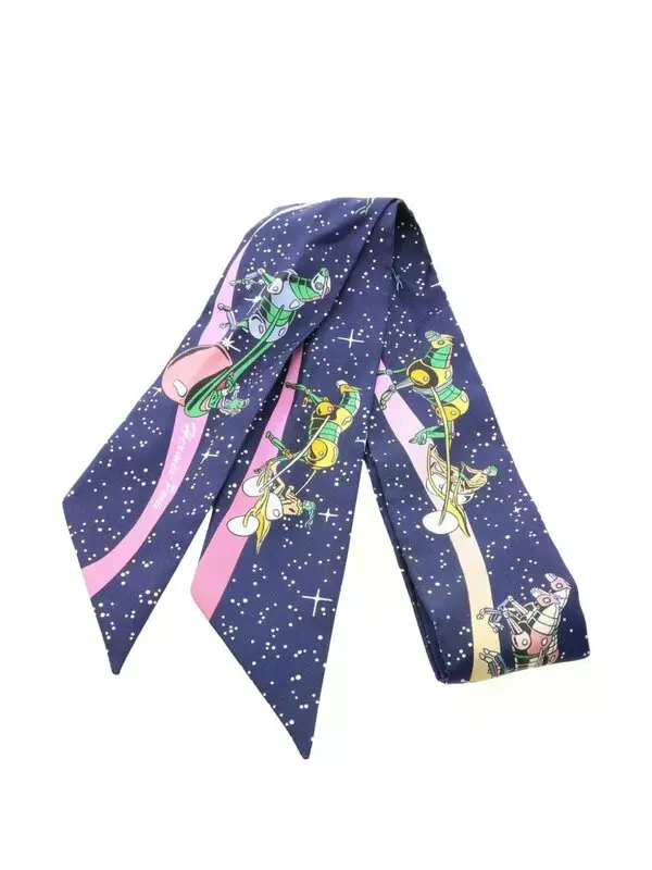 Hermès 2010s Space Derby Scarf - Blue