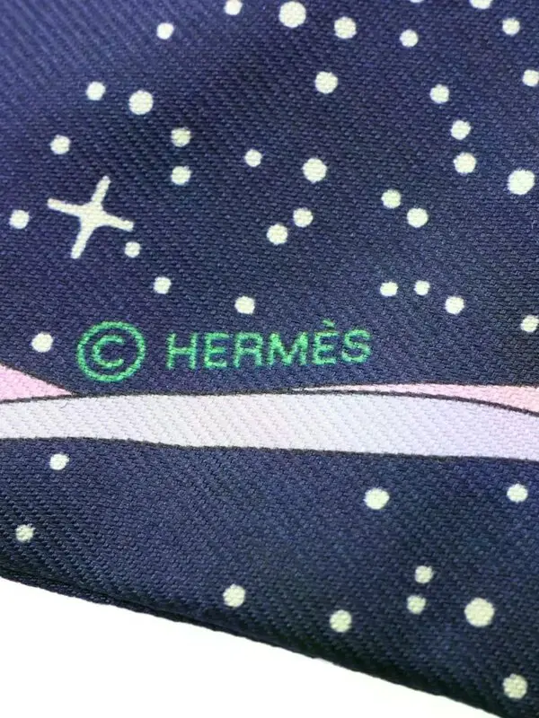 Hermès 2010s Space Derby Scarf - Blue