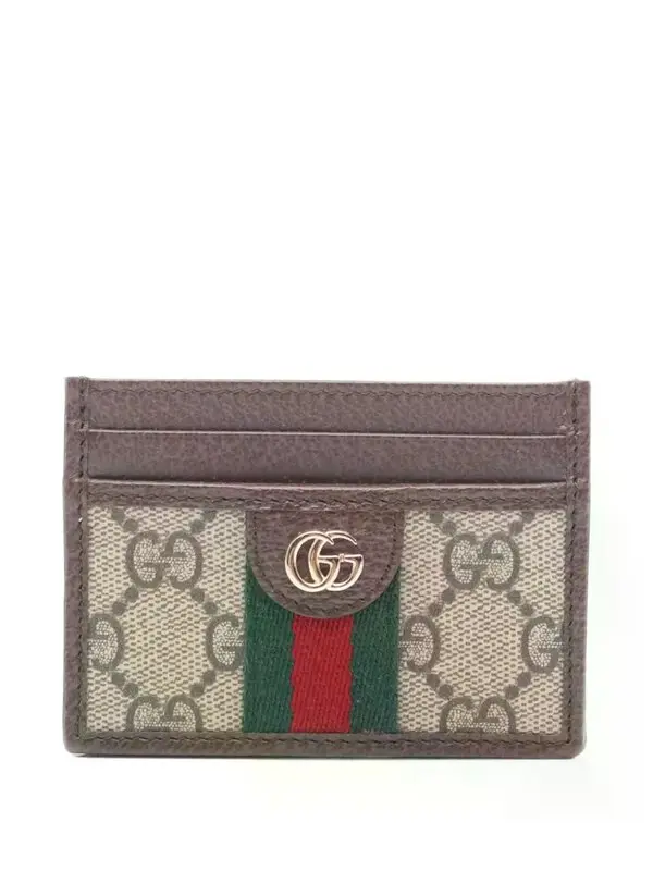 Gucci 2020s Ophidia Gg Supreme Card Case - Brown