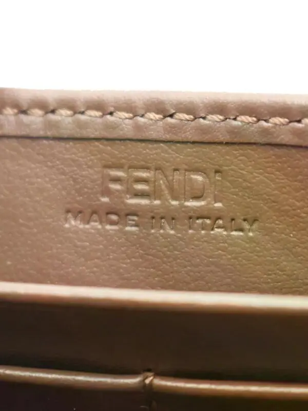 Fendi 2010-2026 Zucca Calfskin Continental Envelope Wallet On Chain Crossbody Bag - Brown
