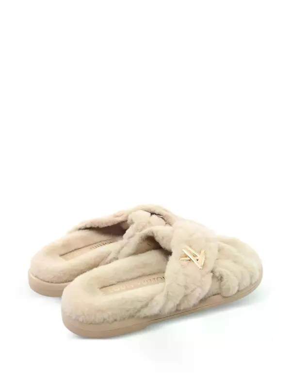 LOUIS VUITTON Bliss Comfort Shearling Sandals - Neutrals