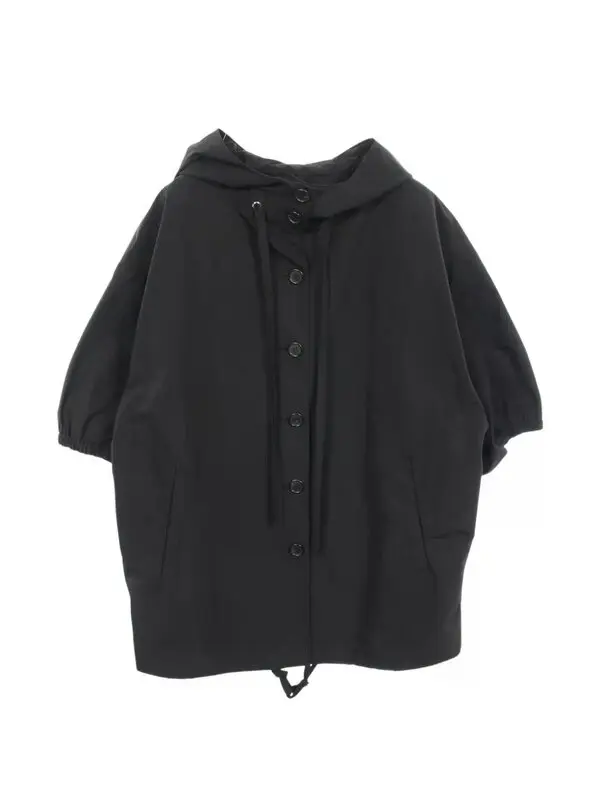 Prada 2010s Hooded Drawstring Coat - Black