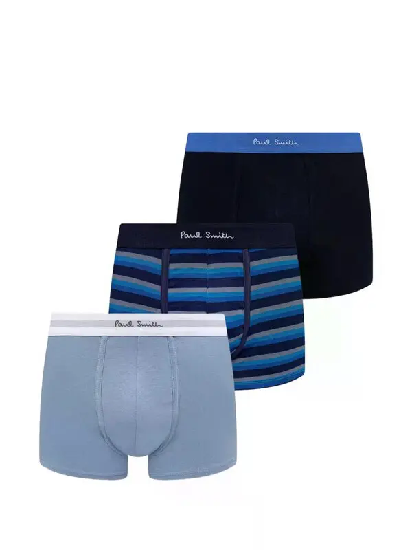 Paul Smith Logo-waistband Striped Boxers - Blue