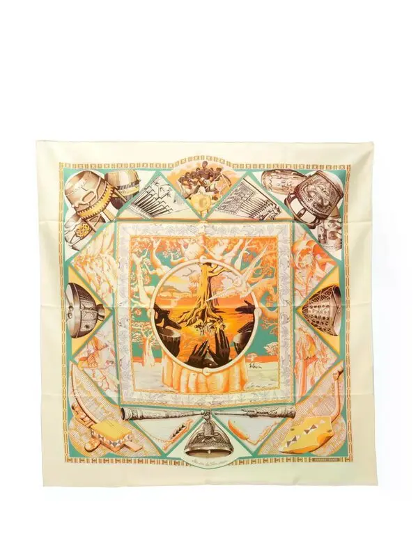 Hermès 2010s Au Son Du Tam-tam Scarf - Neutrals