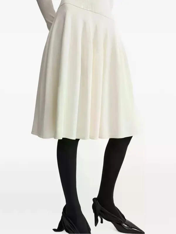 TOTEME Ribbed Waist A-line Skirt - Neutrals