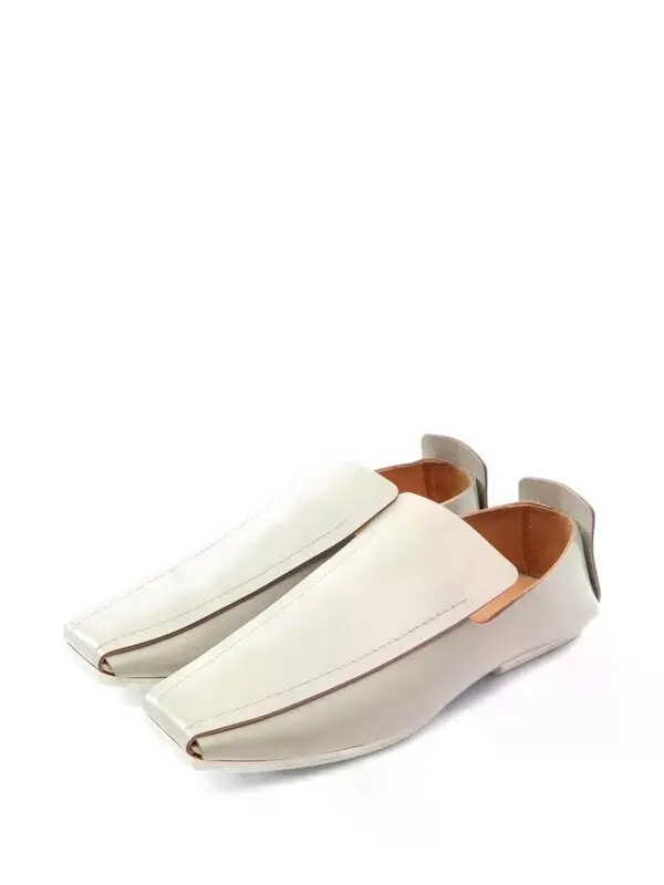 JIL SANDER Square-toe Leather Loafers - Grey