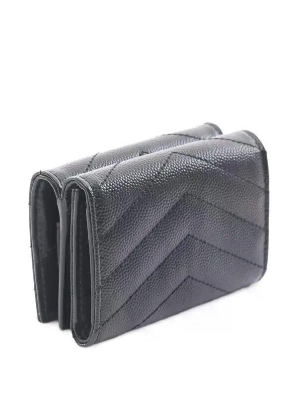 Saint Laurent 2020s Monogram Origami Trifold Wallet - Black