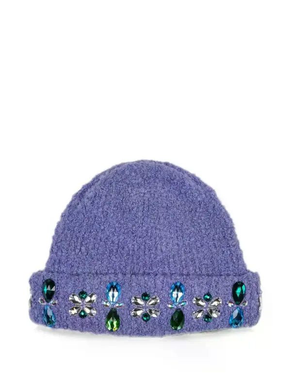 MELROSE HIGH X Lotto Crown Of Cairo Crystal-embellished Beanie - Purple