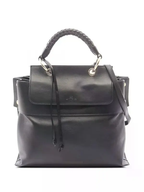 Etro Braided Top Handle Tote Bag - Black