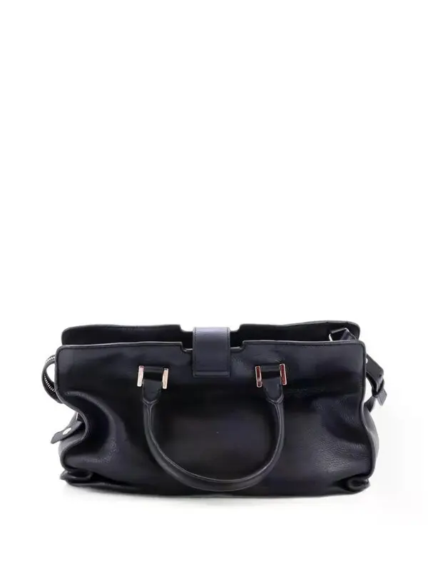 Saint Laurent Monogram Cabas Downtown Leather Small Tote Bag - Black