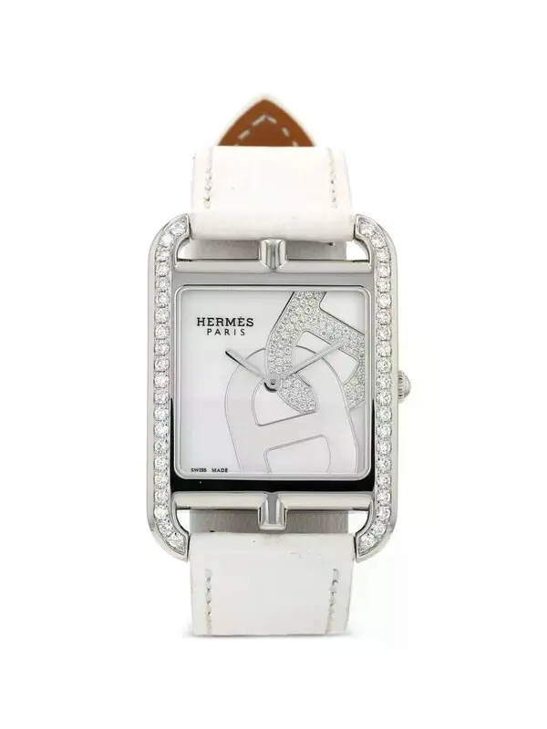 Hermès Cape Cod 29mm Watch With Diamond Bezel - White