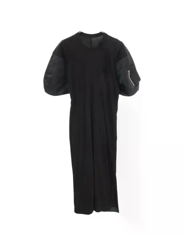 Sacai Color-block Short Sleeve Midi Dress - Black