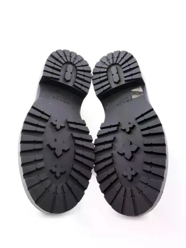Prada Leather Loafers With Triangle Logo Plaque