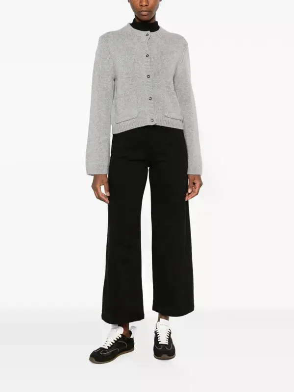 ALLUDE Patch-pocket Ribbed-trim Cardigan