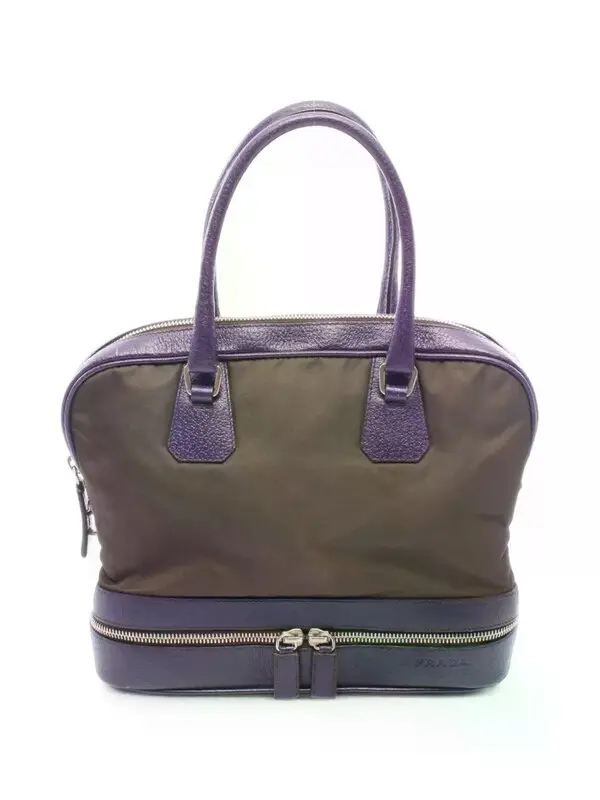Prada Leather Trimmed Tote Bag