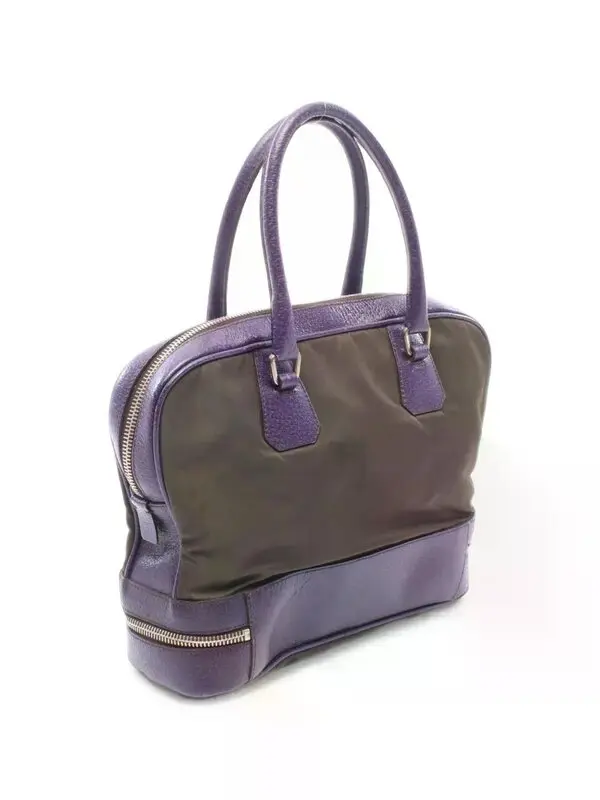 Prada Leather Trimmed Tote Bag