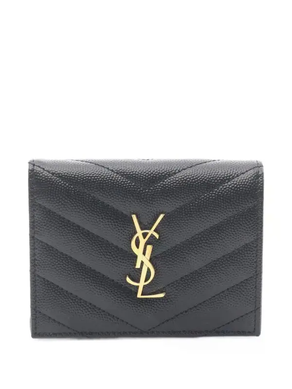Saint Laurent 2020s Cassandre-logo Wallet - Black
