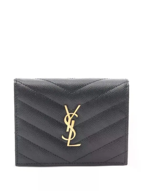 Saint Laurent 2020s Cassandre-logo Wallet - Black