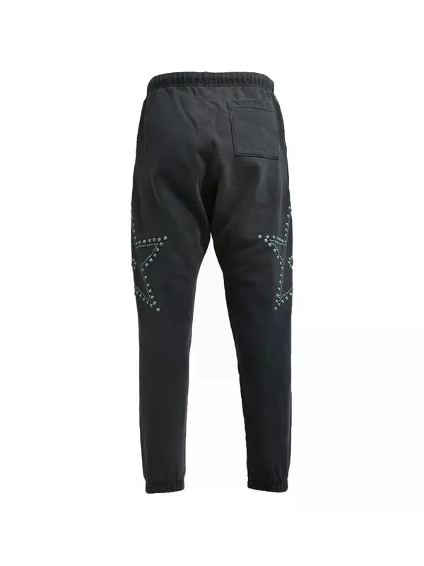 SATOSHI NAKAMOTO Distressed Star-studded Track Pants