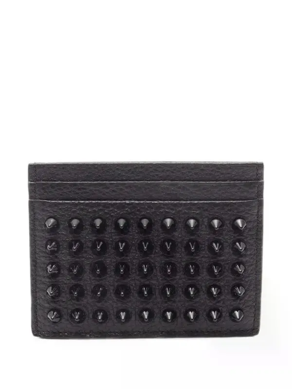 CHRISTIAN LOUBOUTIN Kios Spiked Card Case - Black