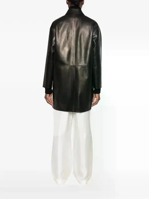 THE ROW Donata Button-up Leather Coat