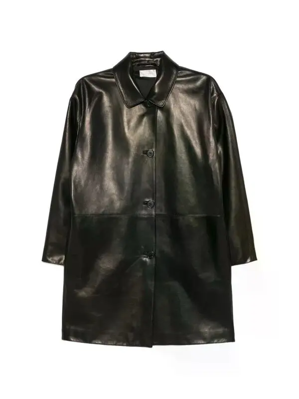 THE ROW Donata Leather Button-up Coat