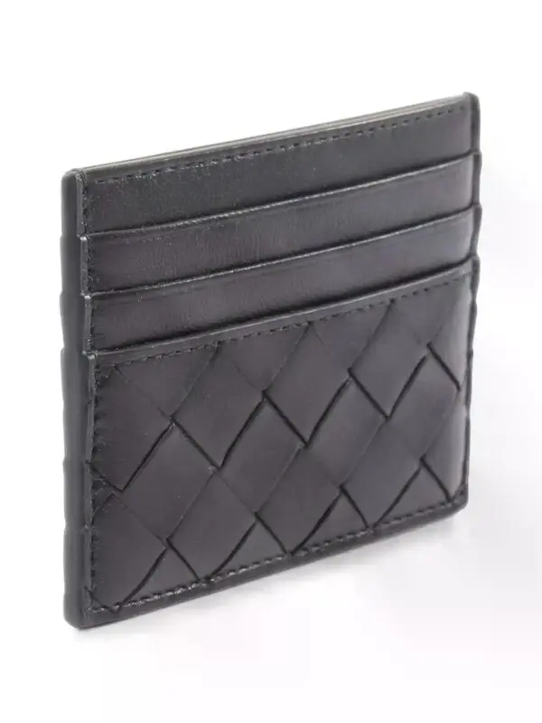 Bottega Veneta 2020s Intrecciato Card Case - Black