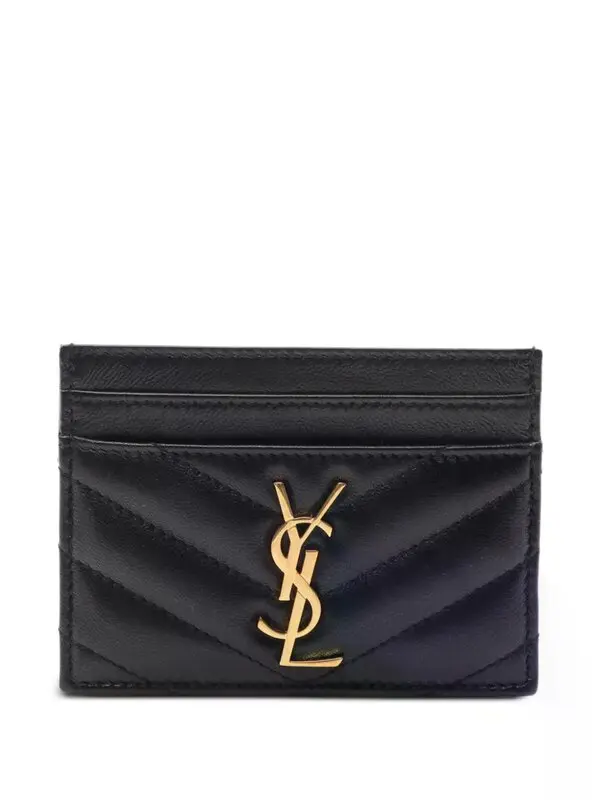 Saint Laurent 2020s Quilted Card Case - Black