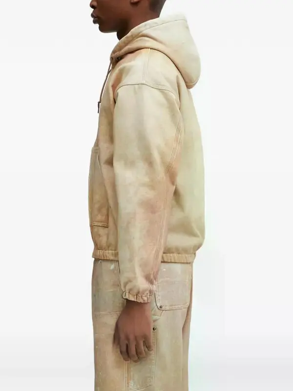 BEAMS Faded Effect Zip-up Hoodie