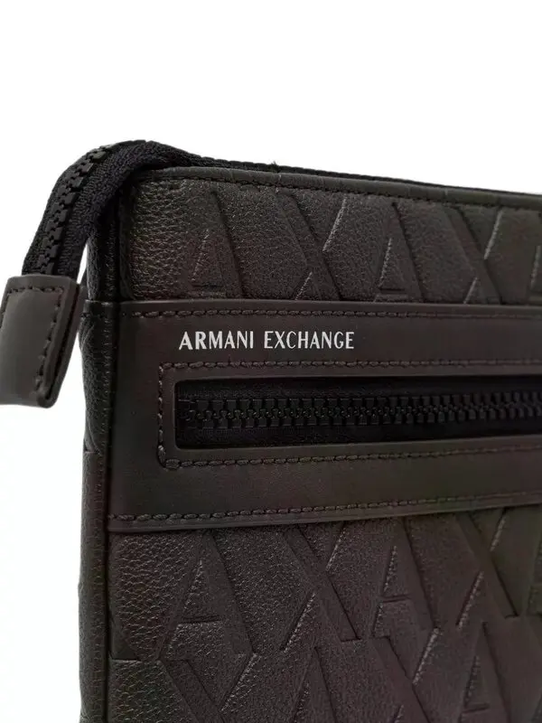 Armani Exchange Logo Embossed Cross Body Bag - Brown