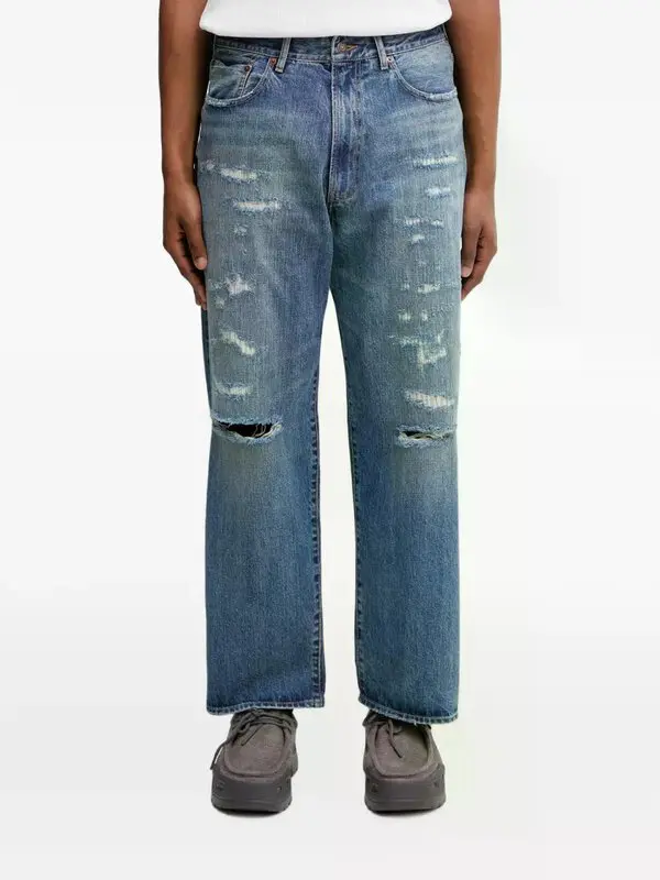 BEAMS Distressed-effect Jeans