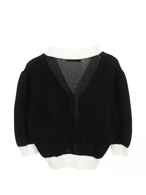Prada 2000s Logo-embroidered Cropped Cardigan
