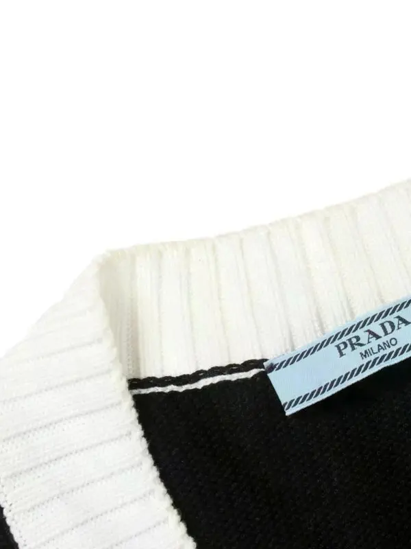 Prada 2000s Logo-embroidered Cropped Cardigan