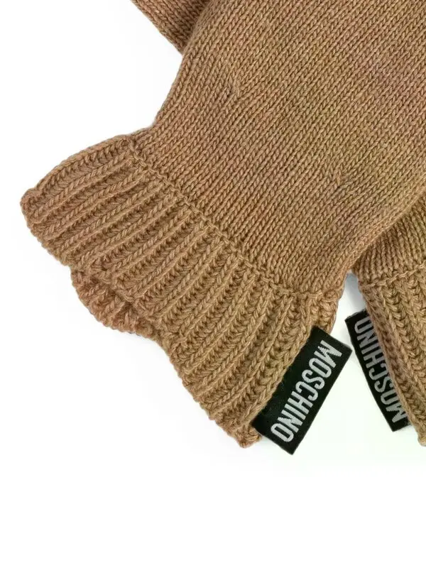 Moschino Logo-patch Knitted Gloves