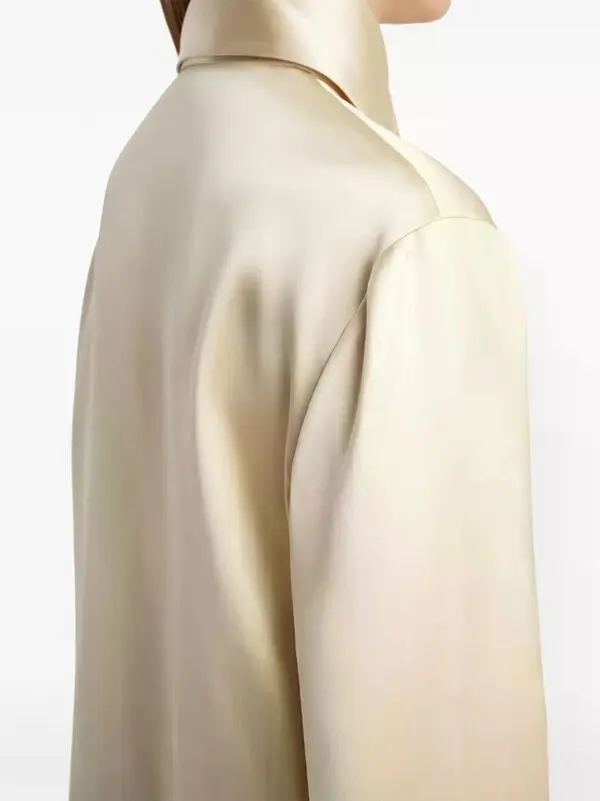 Khaite Ivy High-neck Button-up Shirt