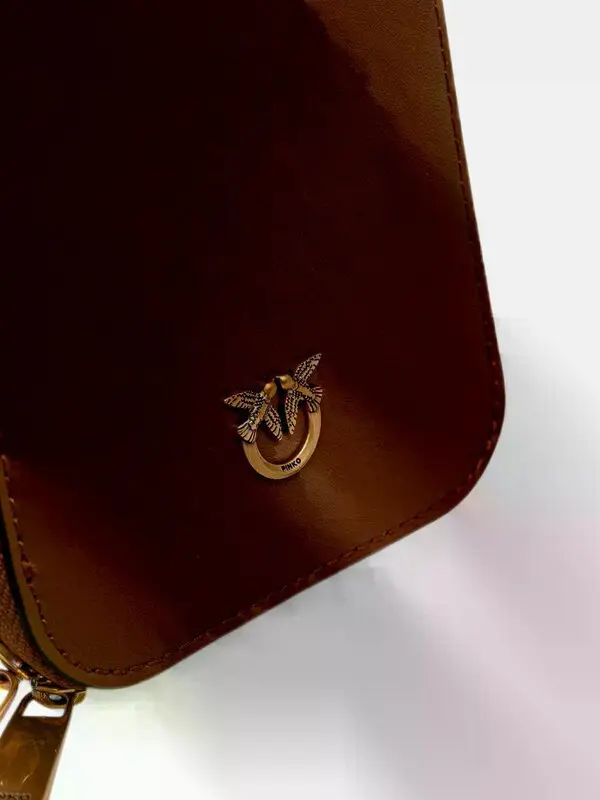Pinko Love Birds Leather Phone Bag